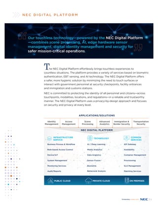NEC Digital Platform - Touchless Technologies for Federal Agencies ...