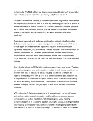 Nec display solutions announces nec’s interactive software solution for ...