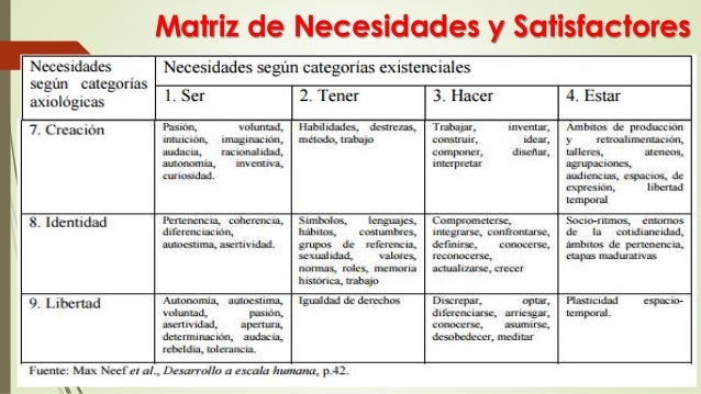 Necesidades Max Neef