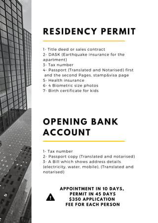 Necessary Documents for Residency Permit and Opening Bank Account | PDF