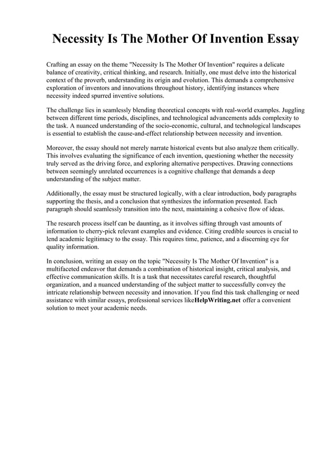 Necessity Is The Mother Of Invention Essay.pdf