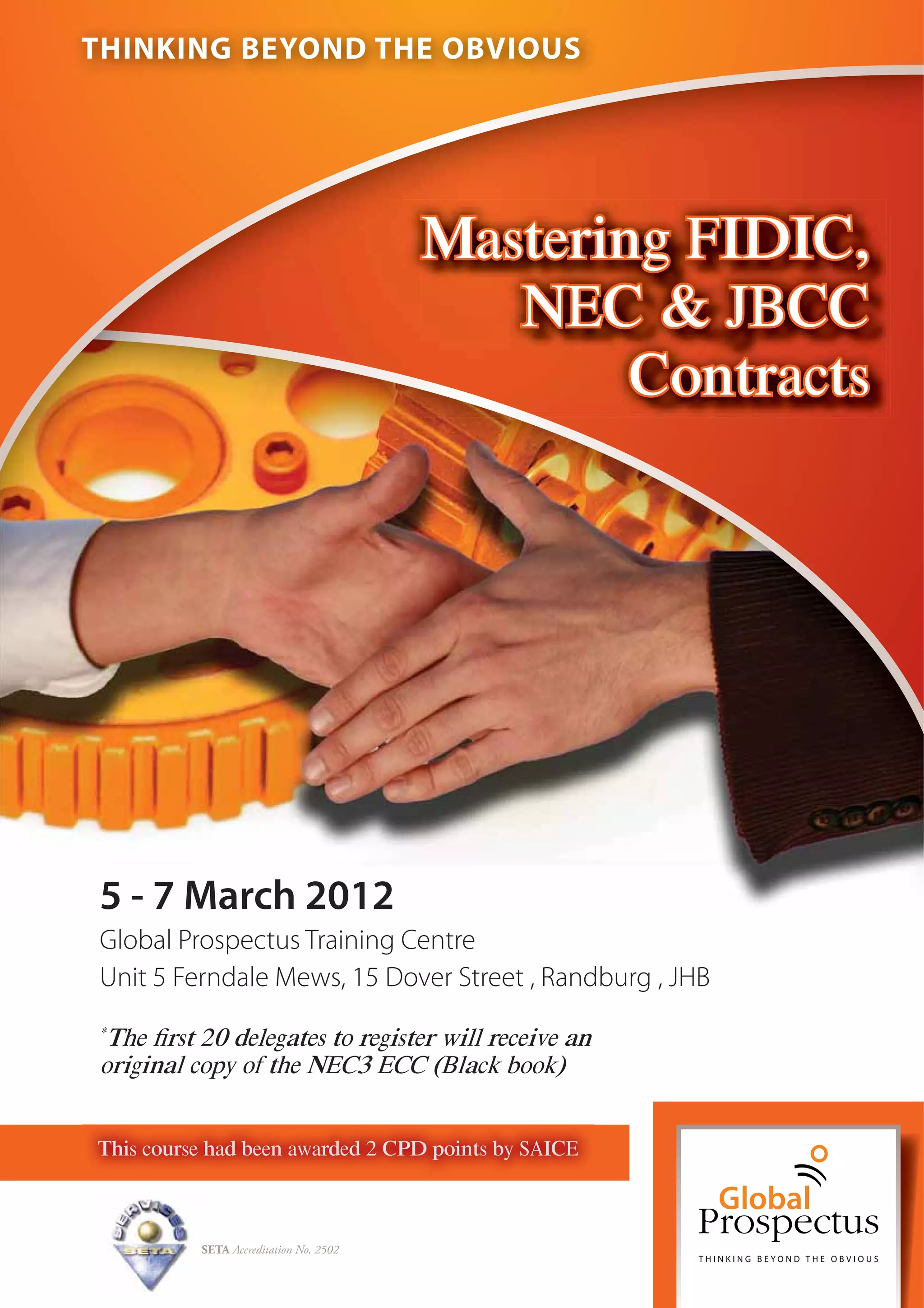NEC FIDIC JBCC Contracts Workshop 2012 | PDF