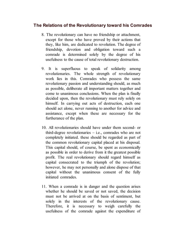 Nechayev revolutionary catechism | PDF