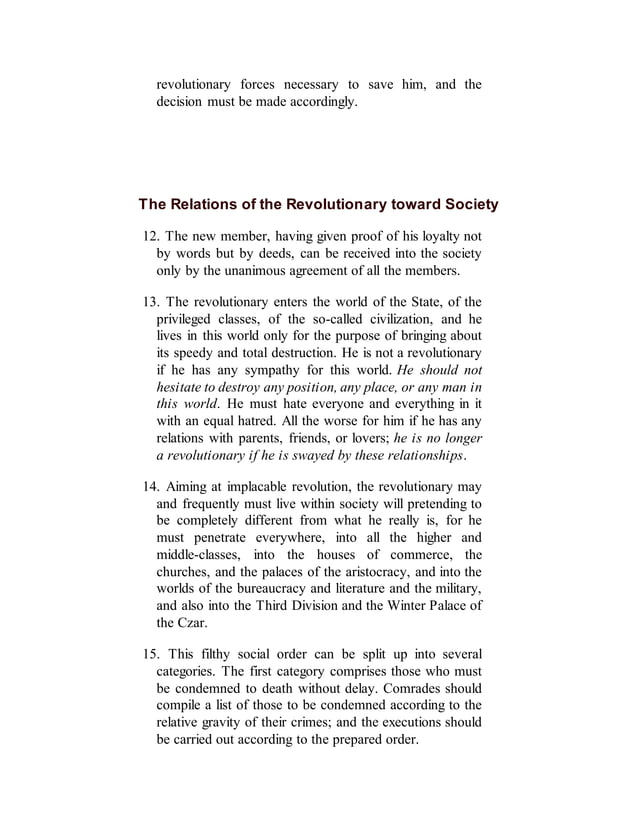 Nechayev revolutionary catechism | PDF