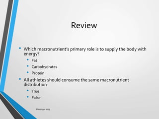 The Macronutrients' Role in Physical Performance | PPTX