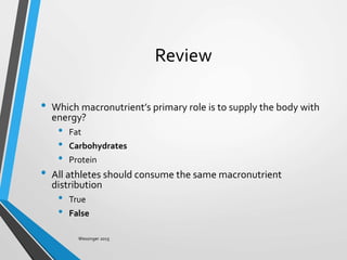 The Macronutrients' Role in Physical Performance | PPTX