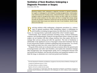 Neck breathers presentation for trainees 2014 | PDF