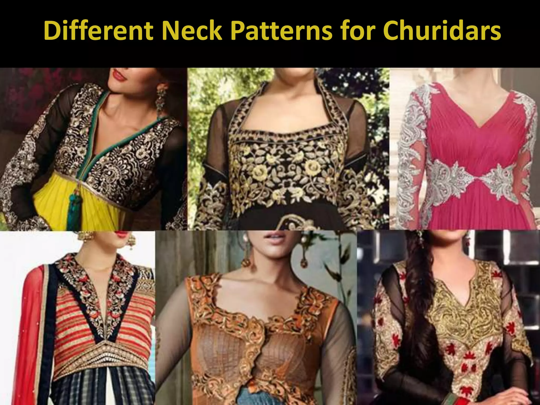 Different Neck Patterns for Churidars | PPTX