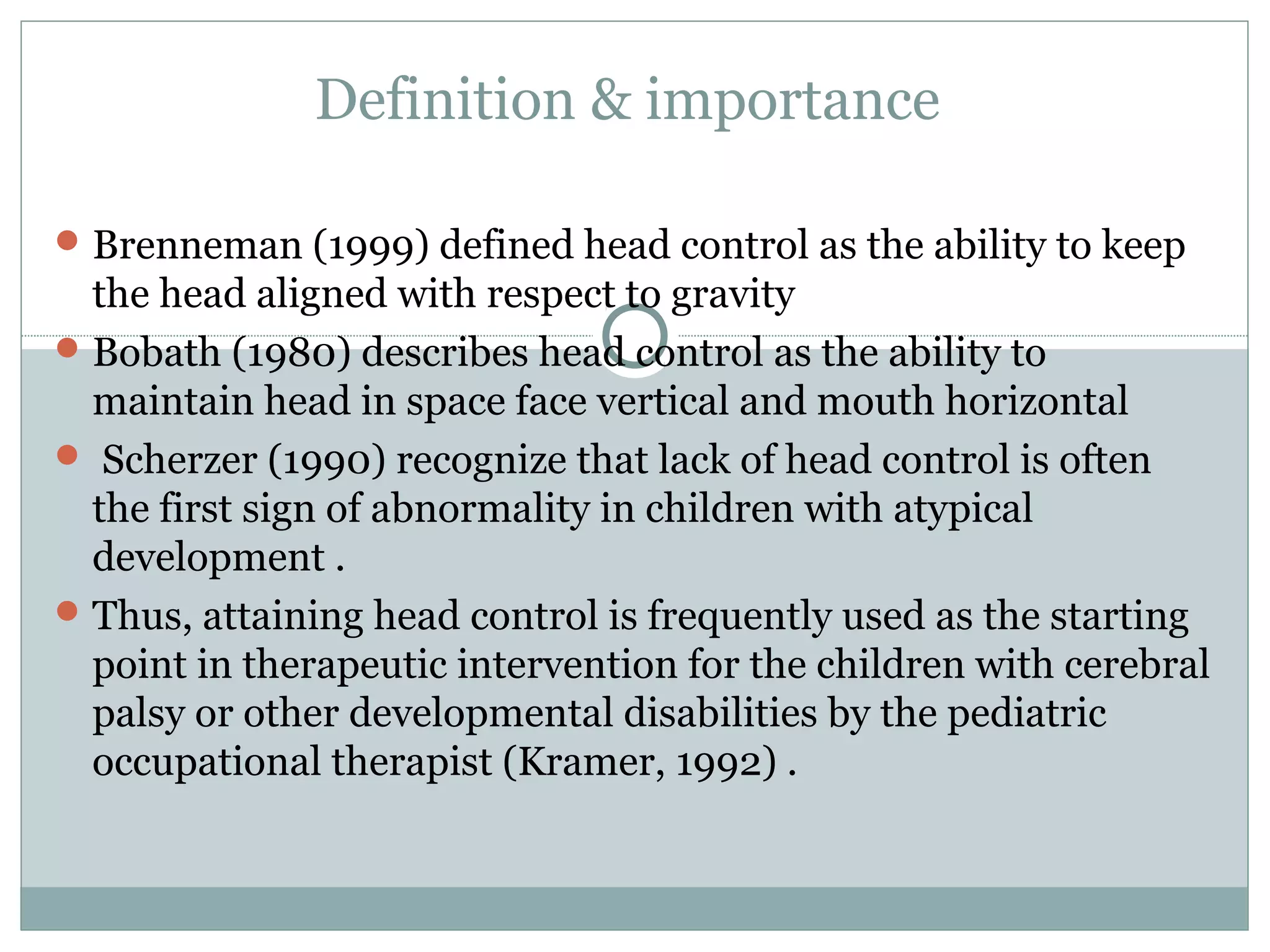 Therapeutic Technique to improve neck holding in cerebral palsy | PPT