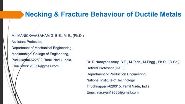 Necking & Fracture Behaviour of Ductile Metals.pptx