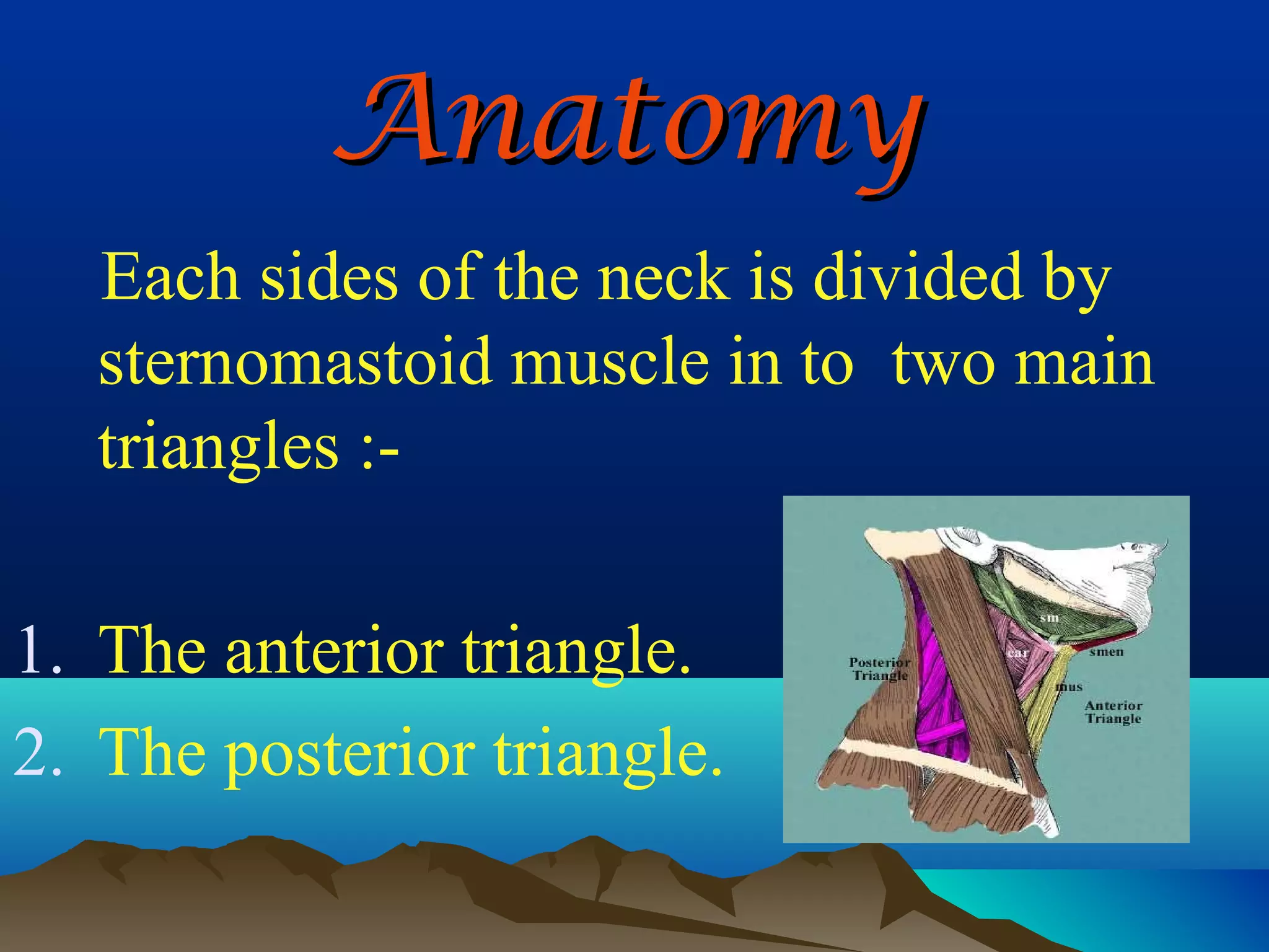 neck triangles , swellings and lymphatics | PPT