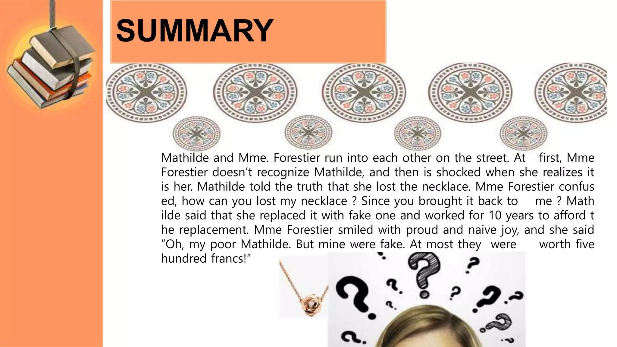 The Necklace and Elements Of Fiction | PPTX