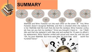 The Necklace and Elements Of Fiction | PPTX