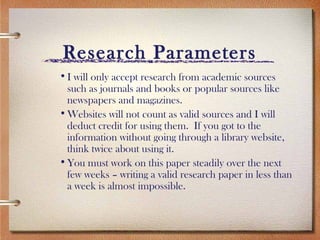 Model Research Presentation | PPT