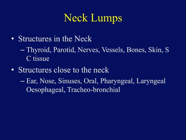 Management of Neck Lumps - Head and Neck Services point of view | PPT
