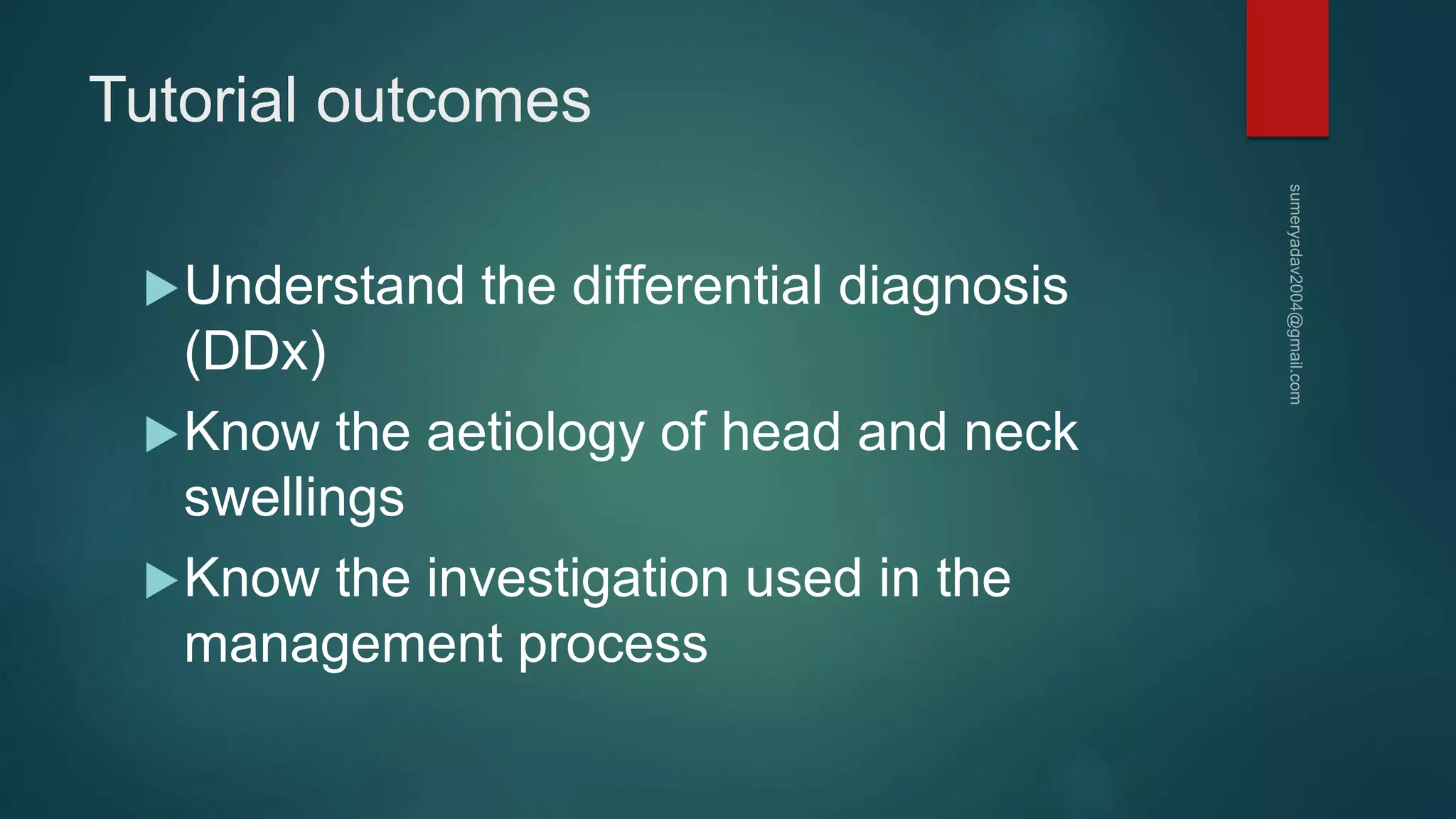 Neck mass differential diagnosis | PPTX