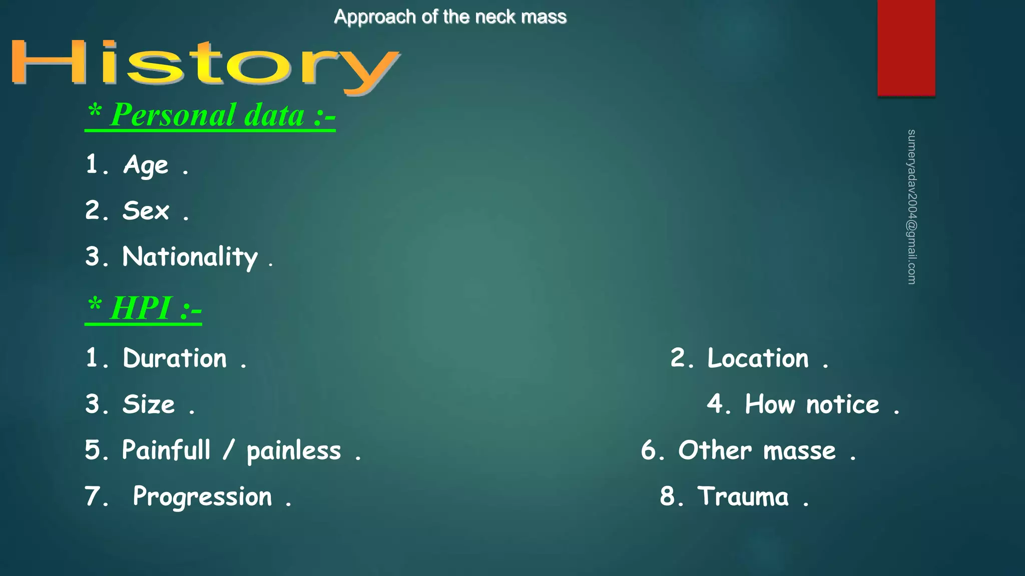 Neck mass differential diagnosis | PPTX
