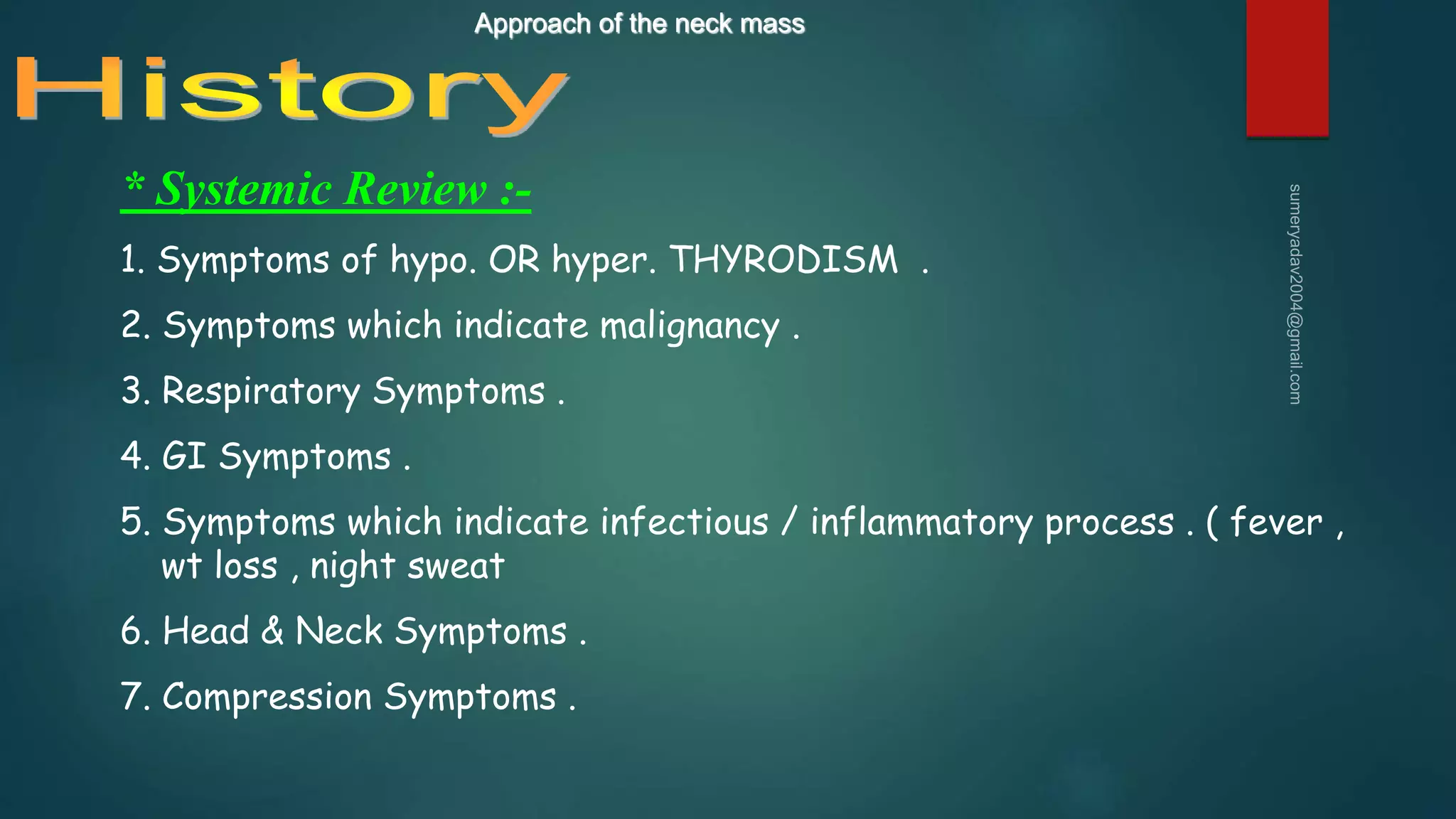 Neck mass differential diagnosis | PPTX