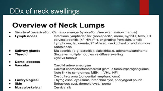 Neck mass differential diagnosis | PPTX | Thyroid Disorders | Endocrine ...