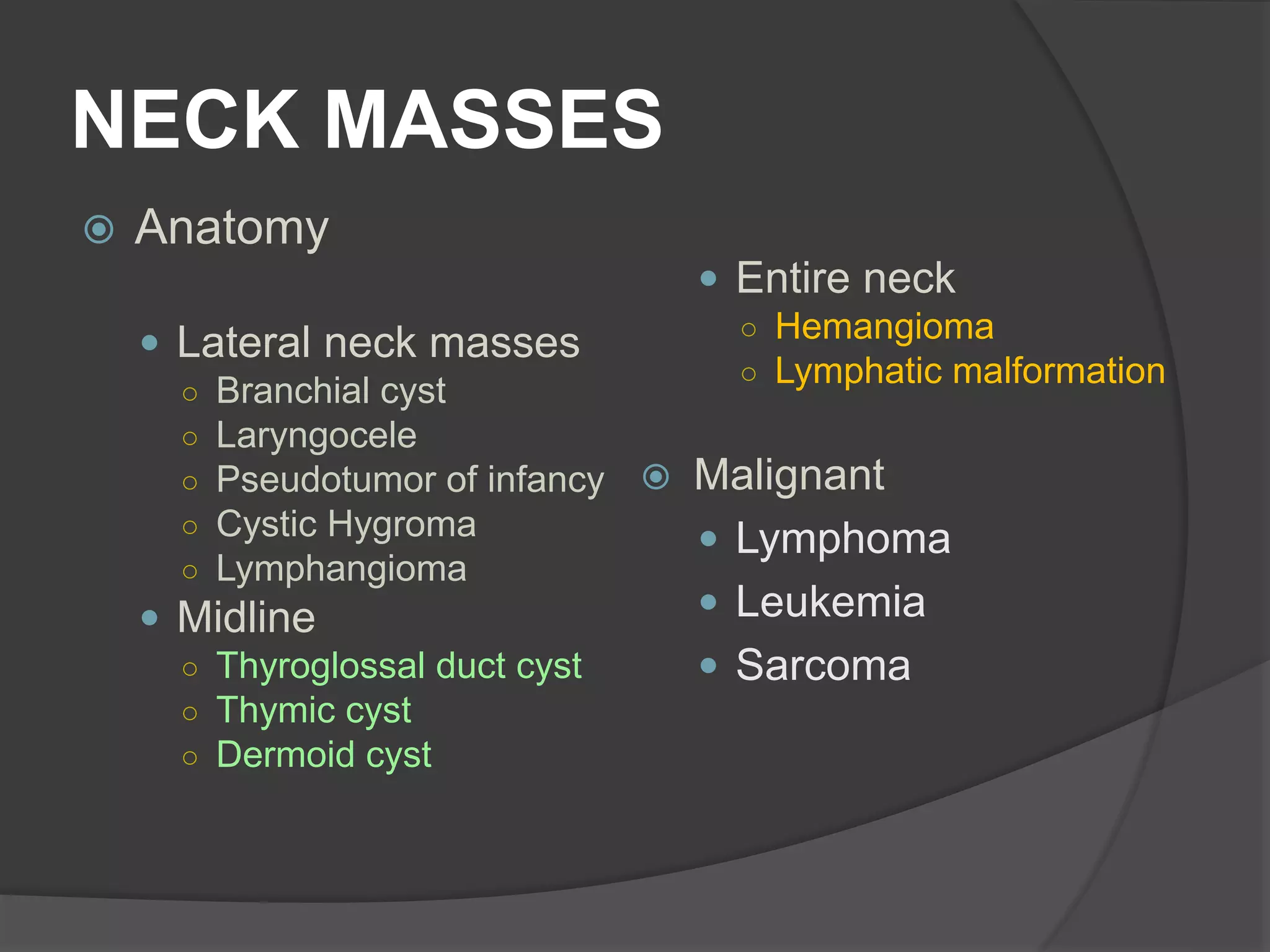 Neck masses in paediatrics | PPTX