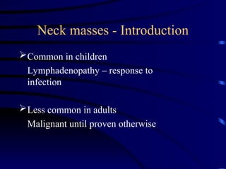 Neck mass patient approach and manegment.ppt