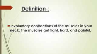 Neck muscle spasm | PPT