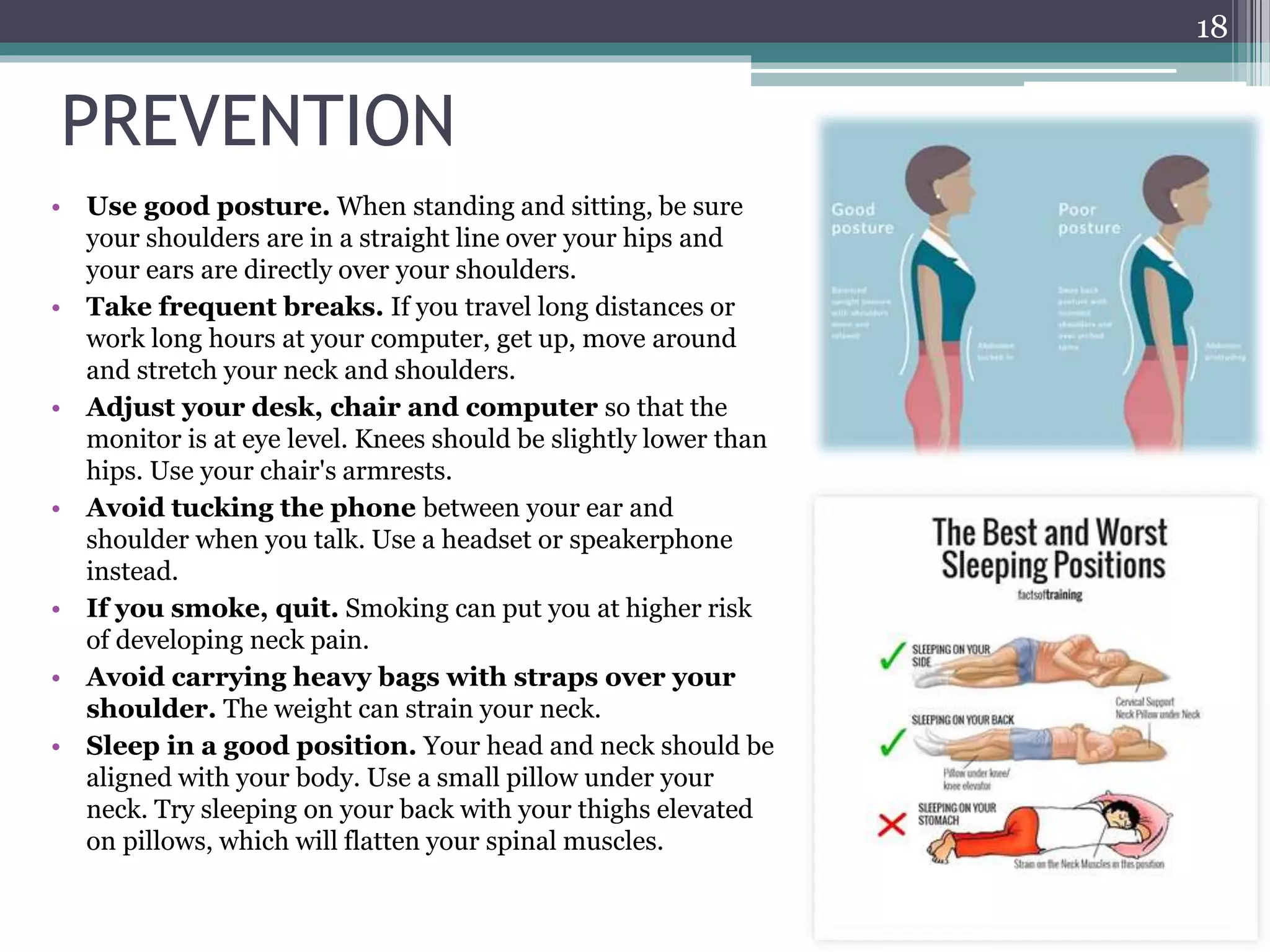 Neck pain- cause, tests, risk factors, treatment | PPTX
