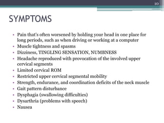 Neck pain- cause, tests, risk factors, treatment | PPTX