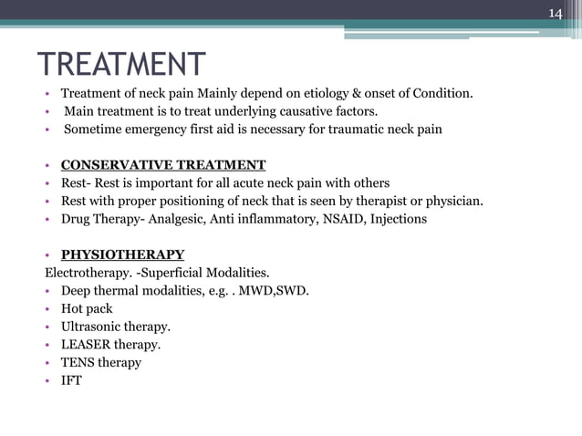 Neck pain- cause, tests, risk factors, treatment | PPT