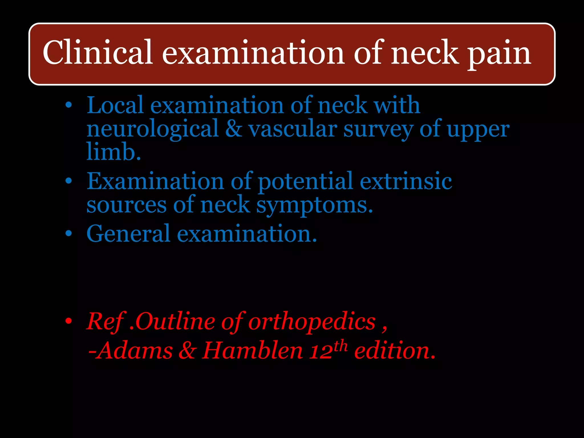 Neck pain & management ..akond | PPTX