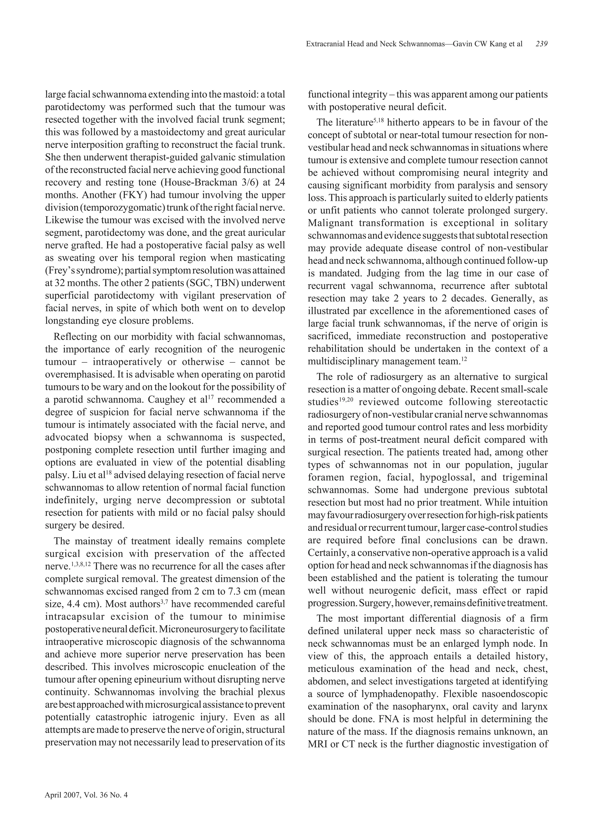 Neck schwannomas a ten year experience | PDF