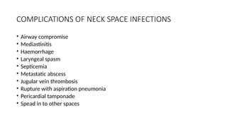 NECK SPACE INFECTIONS.pptx , neck spaces, neck abscess | PPTX