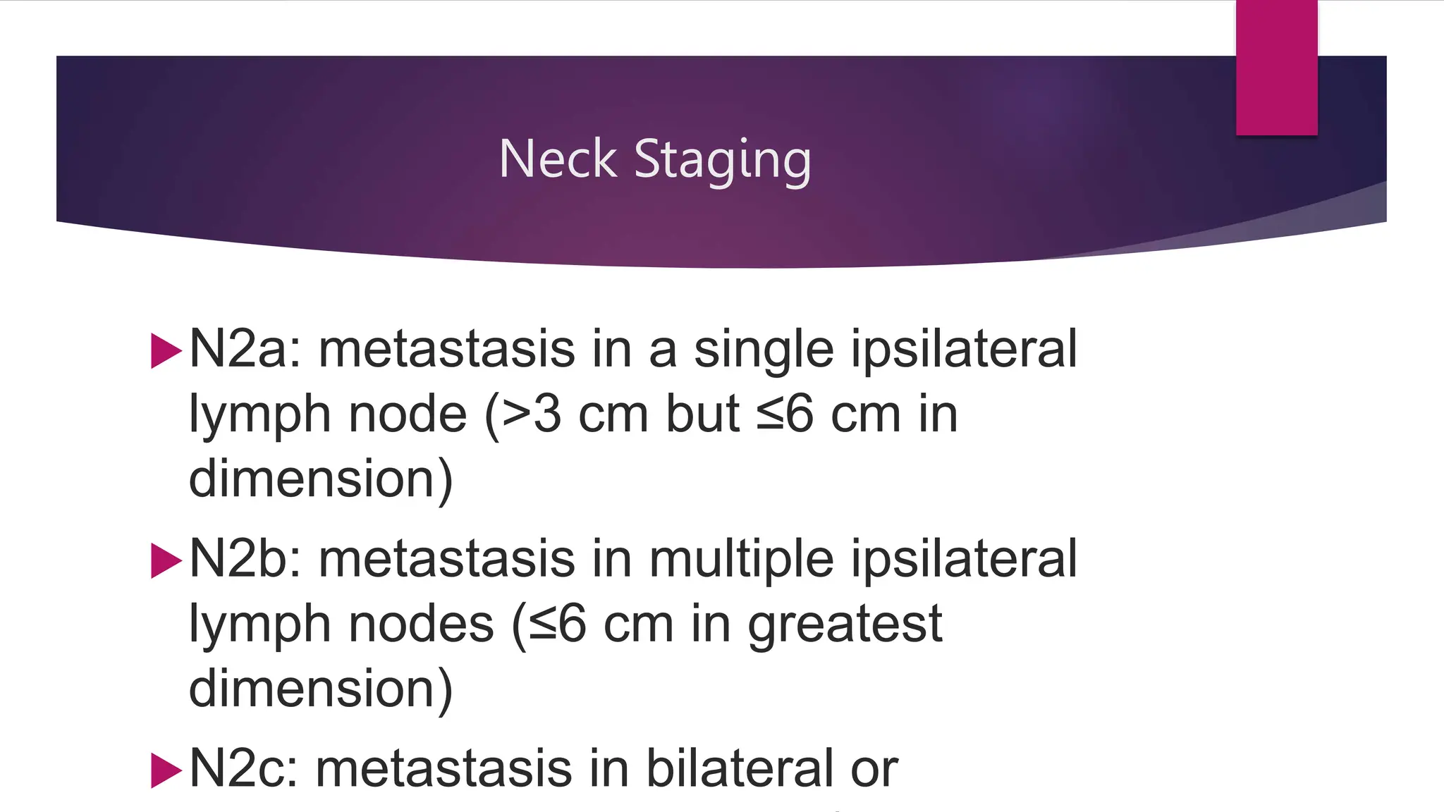 A description of Neck Staging in lymph nodes metastasis | PPTX