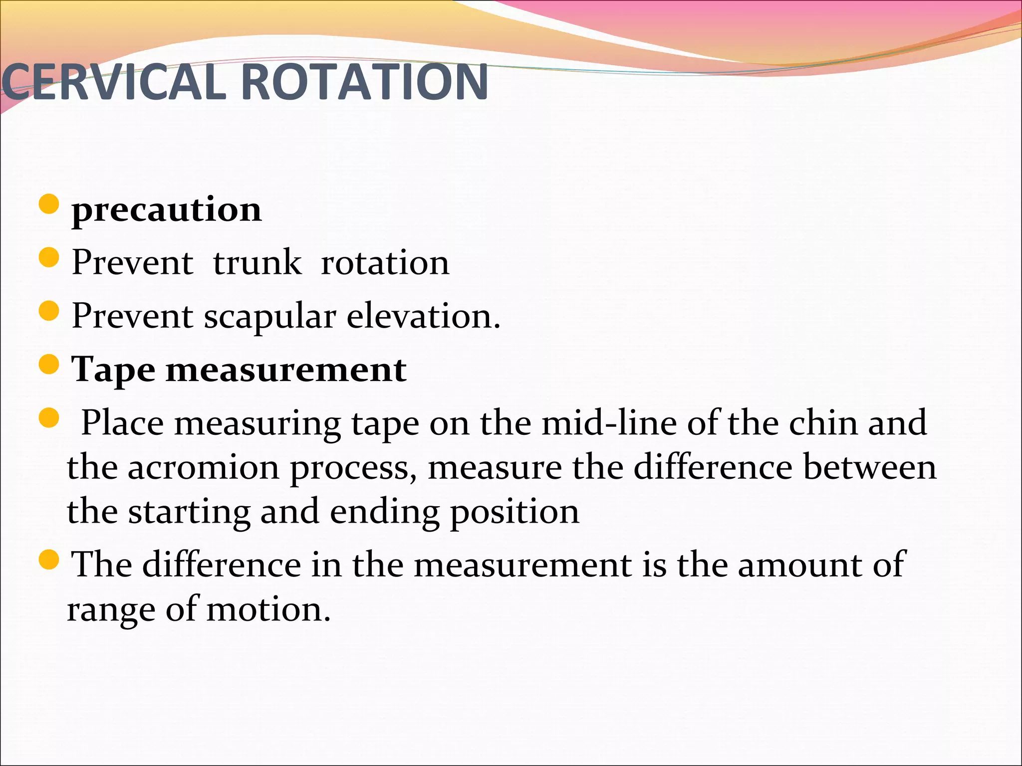 Neck & trunk rom measurement | PPT