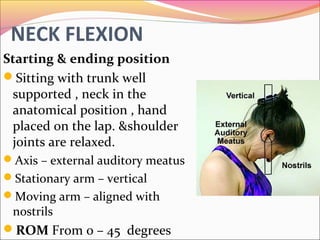 Neck & trunk rom measurement | PPT