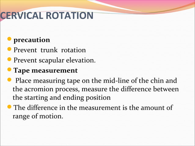 Neck & trunk rom measurement | PPT | Death, Injury, or Military ...