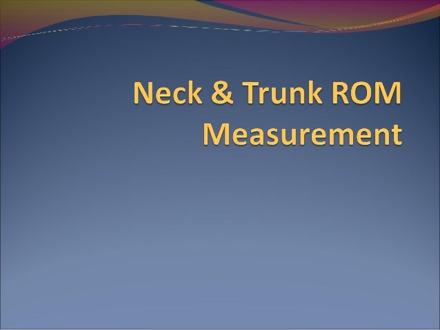 Normal Rom Lumbar Trunk