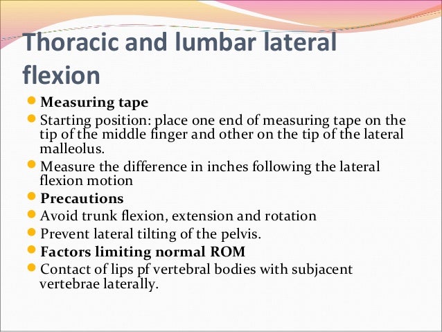Neck & trunk rom measurement