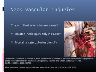 VASCULAR INJURIES OF THE NECK PRE CONGRESS WORKSHOP ACS JOEL ...