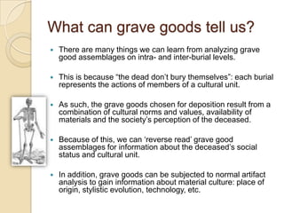 Sanisera Fieldschool 2010, session 4: Grave Goods and Social Structure ...