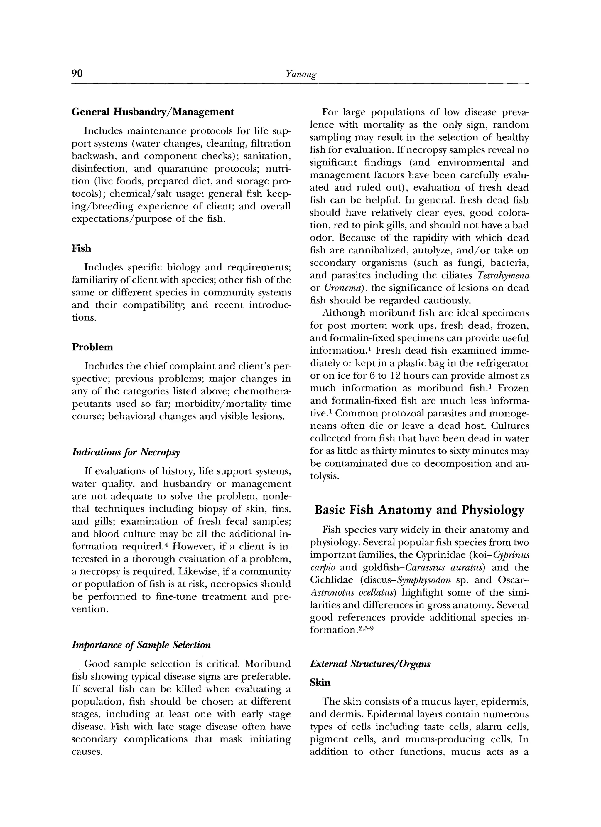 Necropsy techniques for fish roy p.e. yanong | PDF