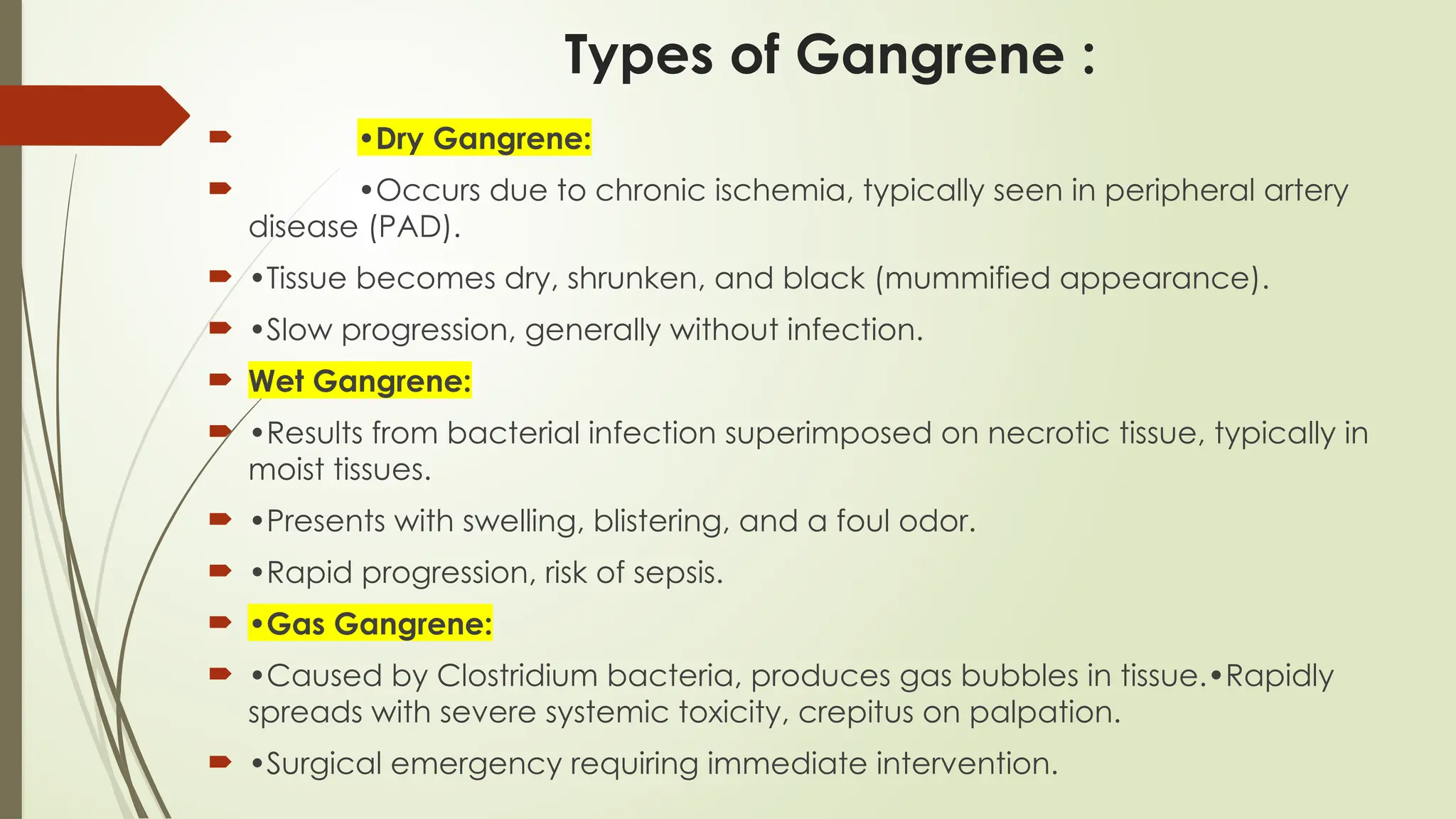 Necrosis^J Gangrene.pptx gas gangrene surgery | PPTX