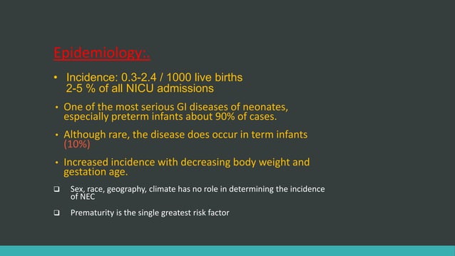 Necrotizing enterocolitis | PPTX | Digestive Disorders | Diseases and ...