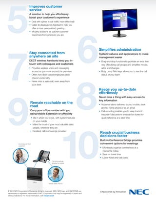 Nec sl1100 benefits | PDF | Telecommunications Industry | Industries