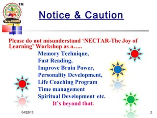 Nectar-The Joy of Learning, Profile | PPT | Special Education | Education