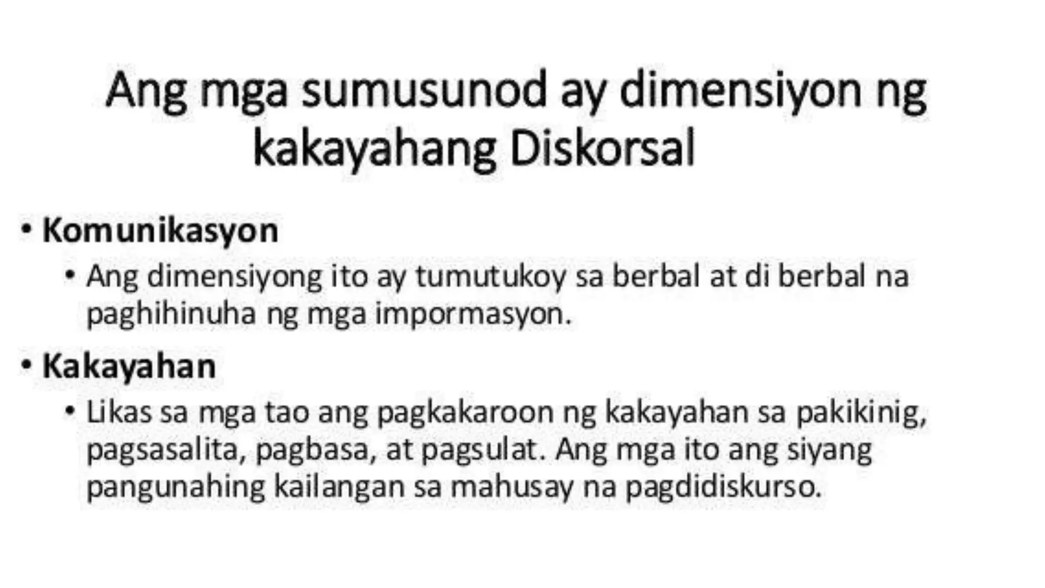 Kakayahang diskorsal | PPT