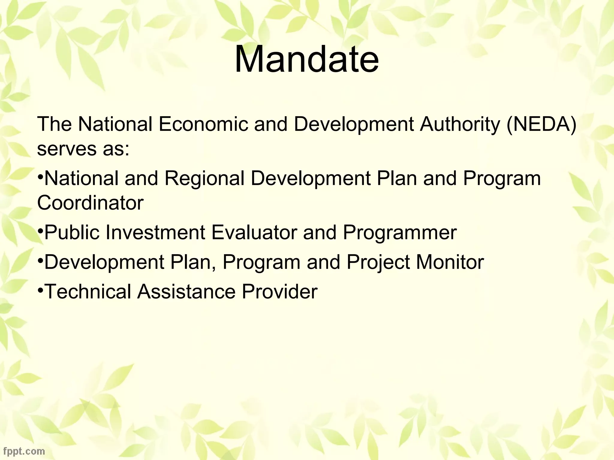 Neda and its Role in Educational Planning | PPT