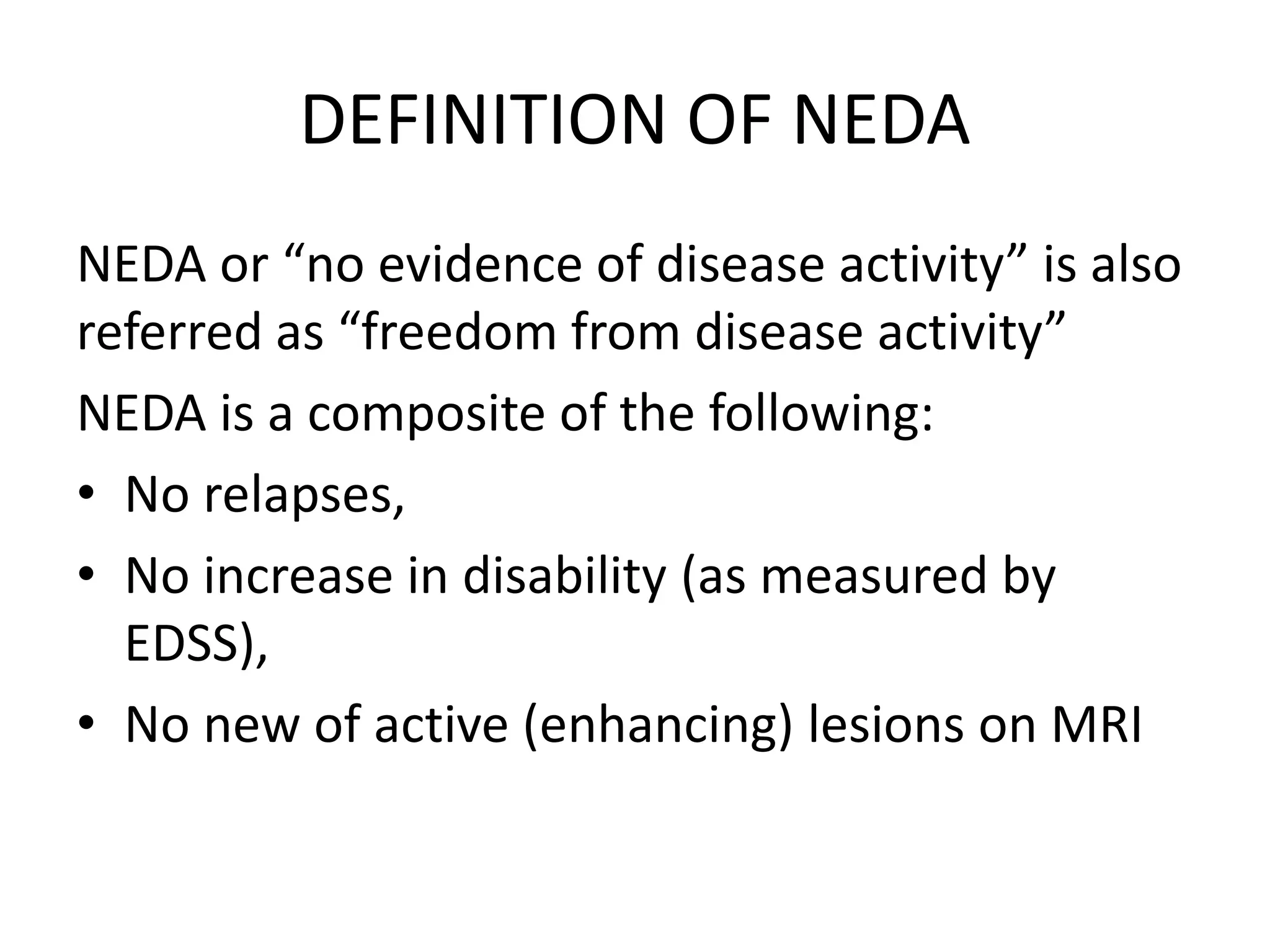 NEDA in multiple sclerosis | PPTX