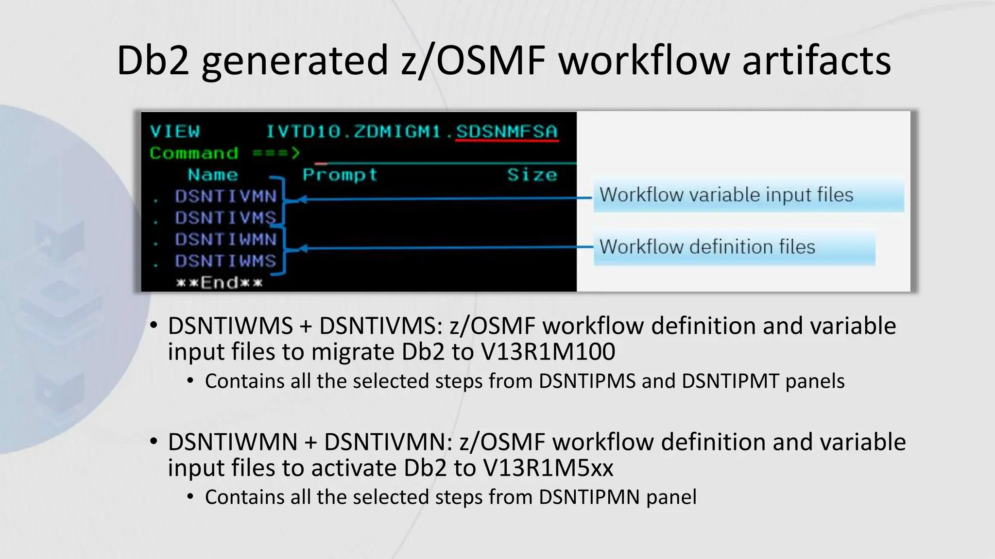 NEDb2UG_Db2 13 for zOS install and migration using zOSMF workflows_032223.ppt