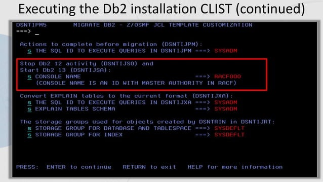 NEDb2UG_Db2 13 for zOS install and migration using zOSMF workflows_032223.ppt | Operating ...